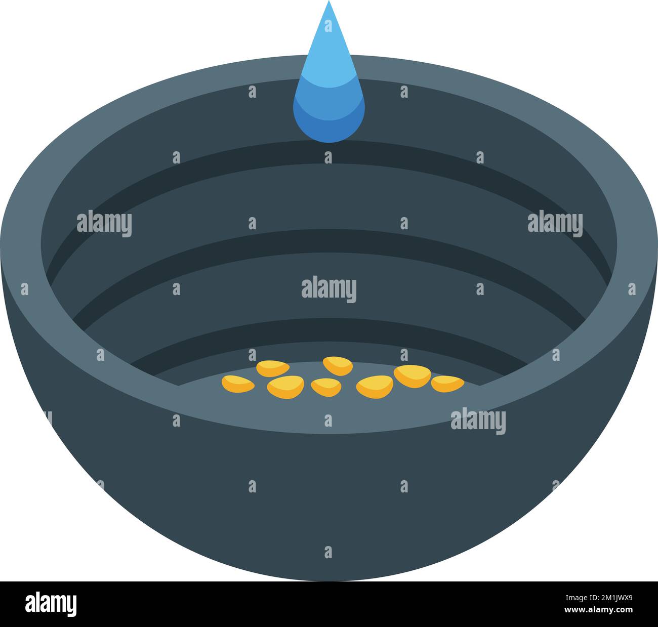 Gold bowl icon isometric vector. Mine stone. Work cave Stock Vector ...