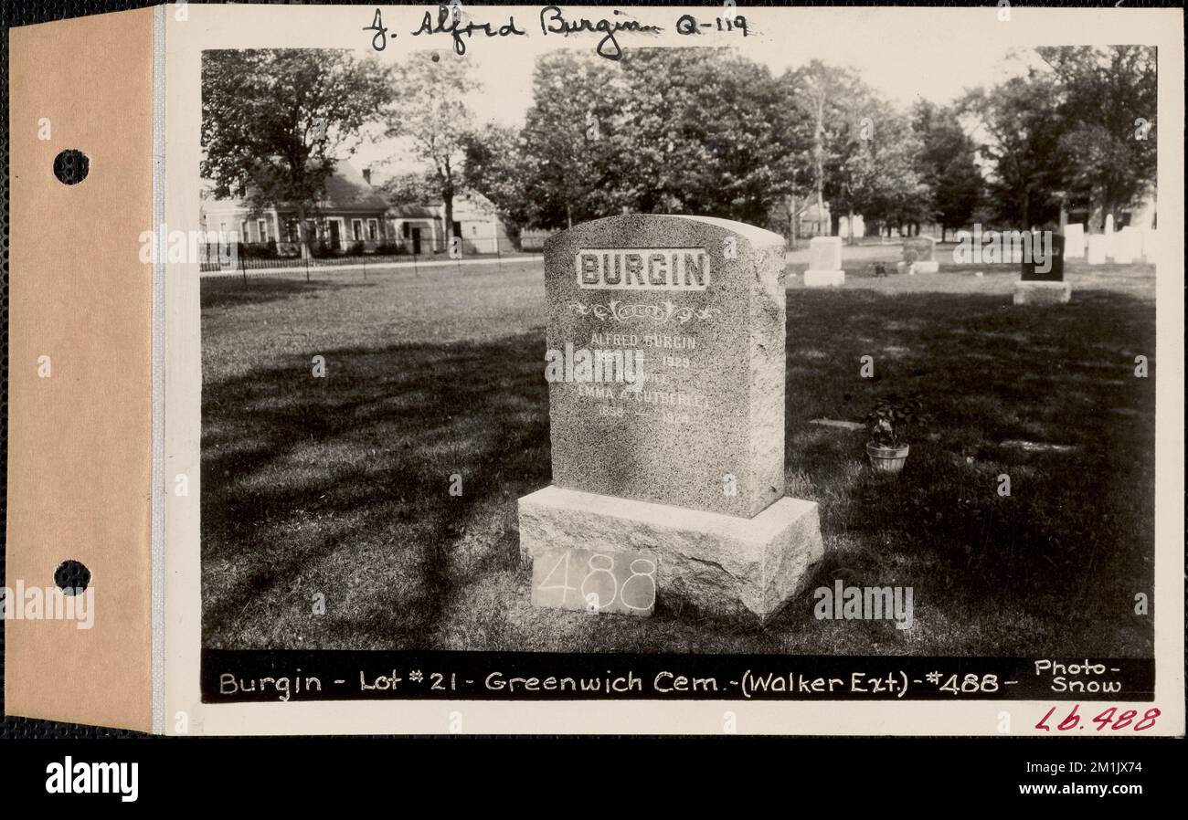 Alfred Burgin, Greenwich Cemetery, Walker Extension, lot 21, Greenwich ...