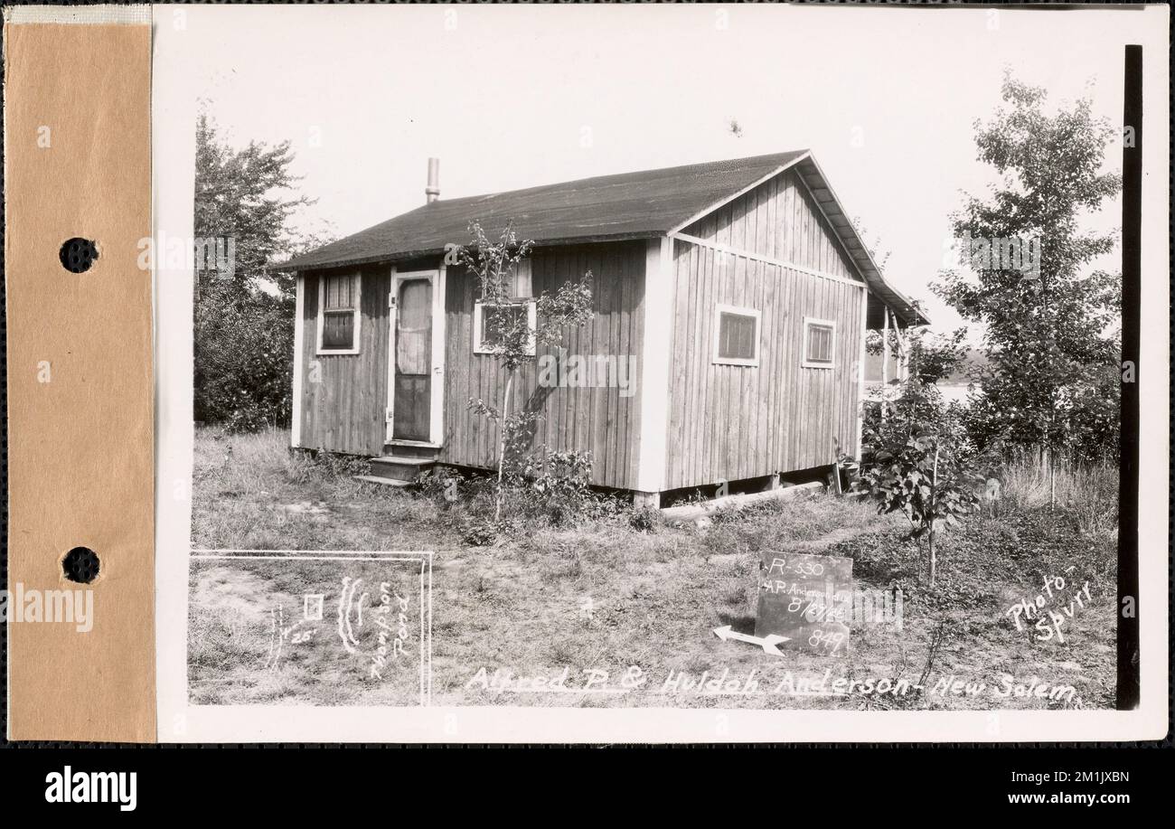 Alfred P. and Huldah Anderson, camp, Thompson Pond, New Salem, Mass ...