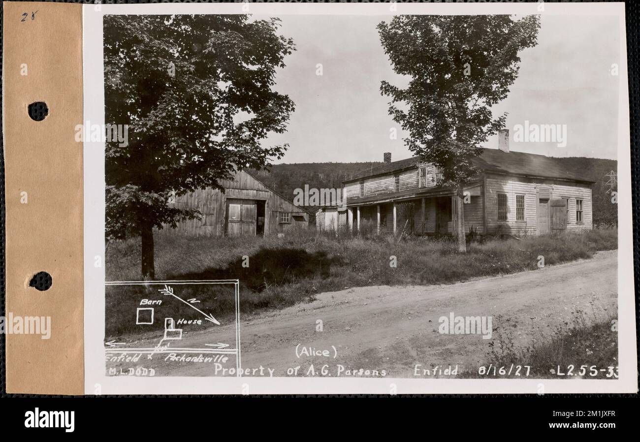 Alice G. Parsons, house and barn (Perry farm), Enfield, Mass., Aug. 16 ...
