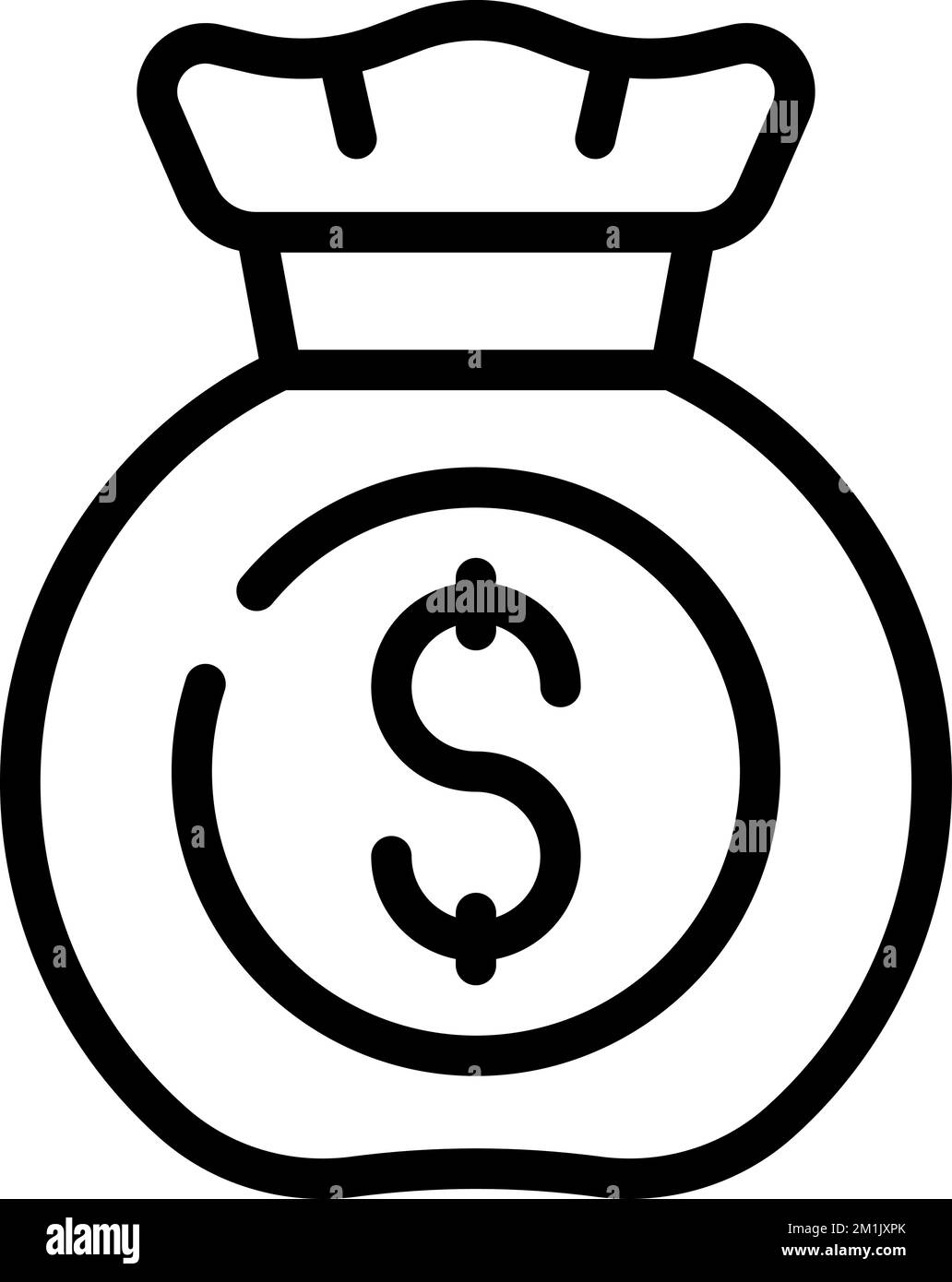Money bank bag icon outline vector. Business building. Support grant ...