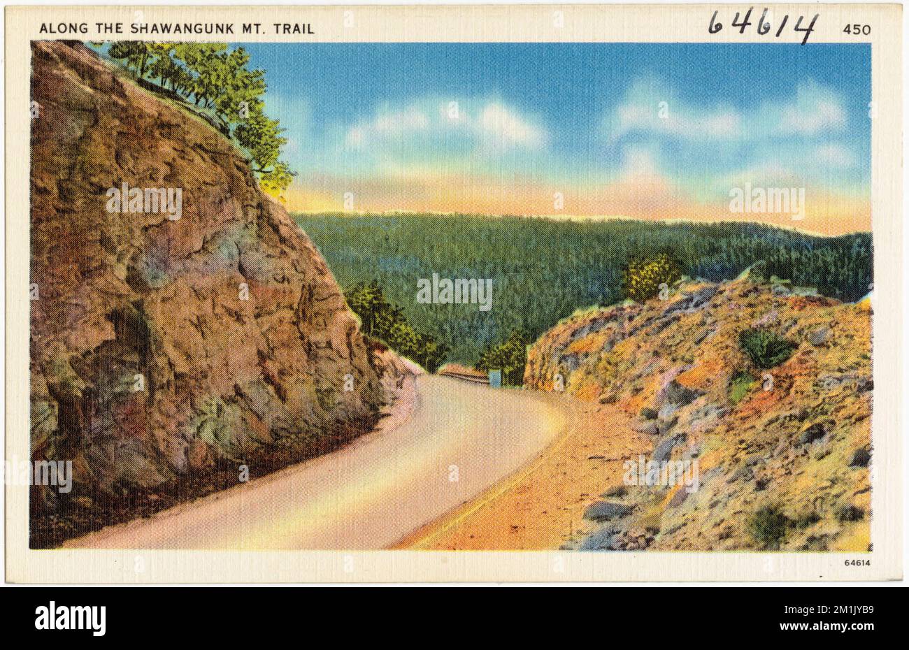 Along the Shawangunk Mt. Trail , Mountains, Roads, Tichnor Brothers ...