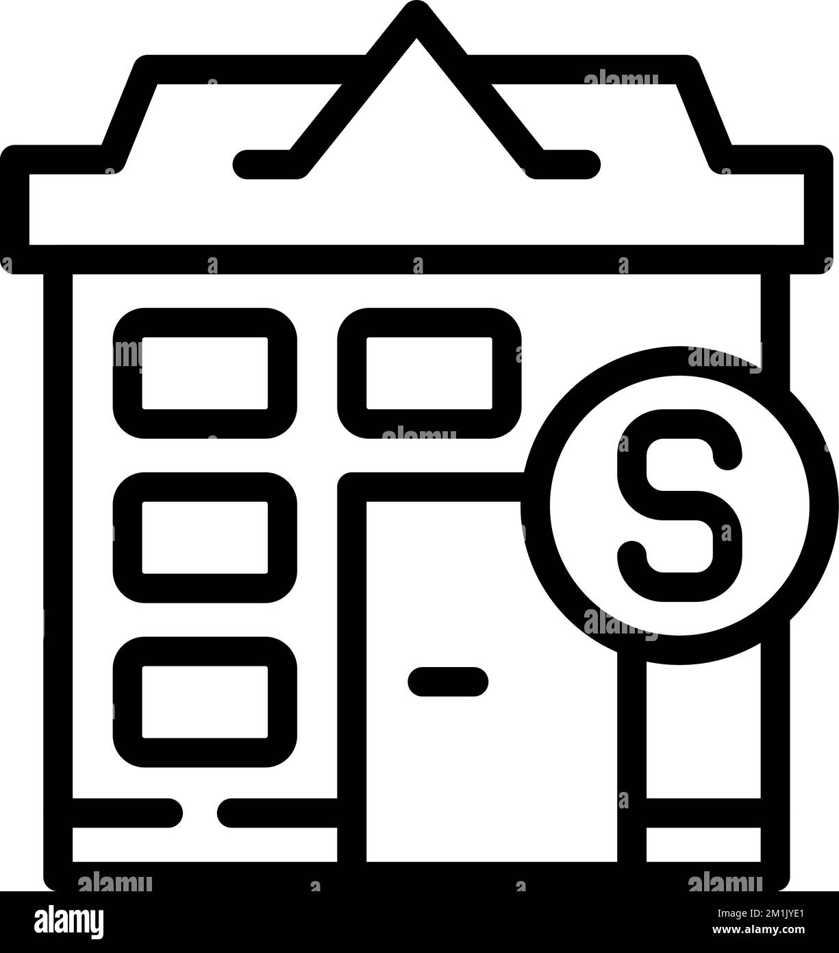 House subsidy icon outline vector. Bank money. Support grant Stock ...