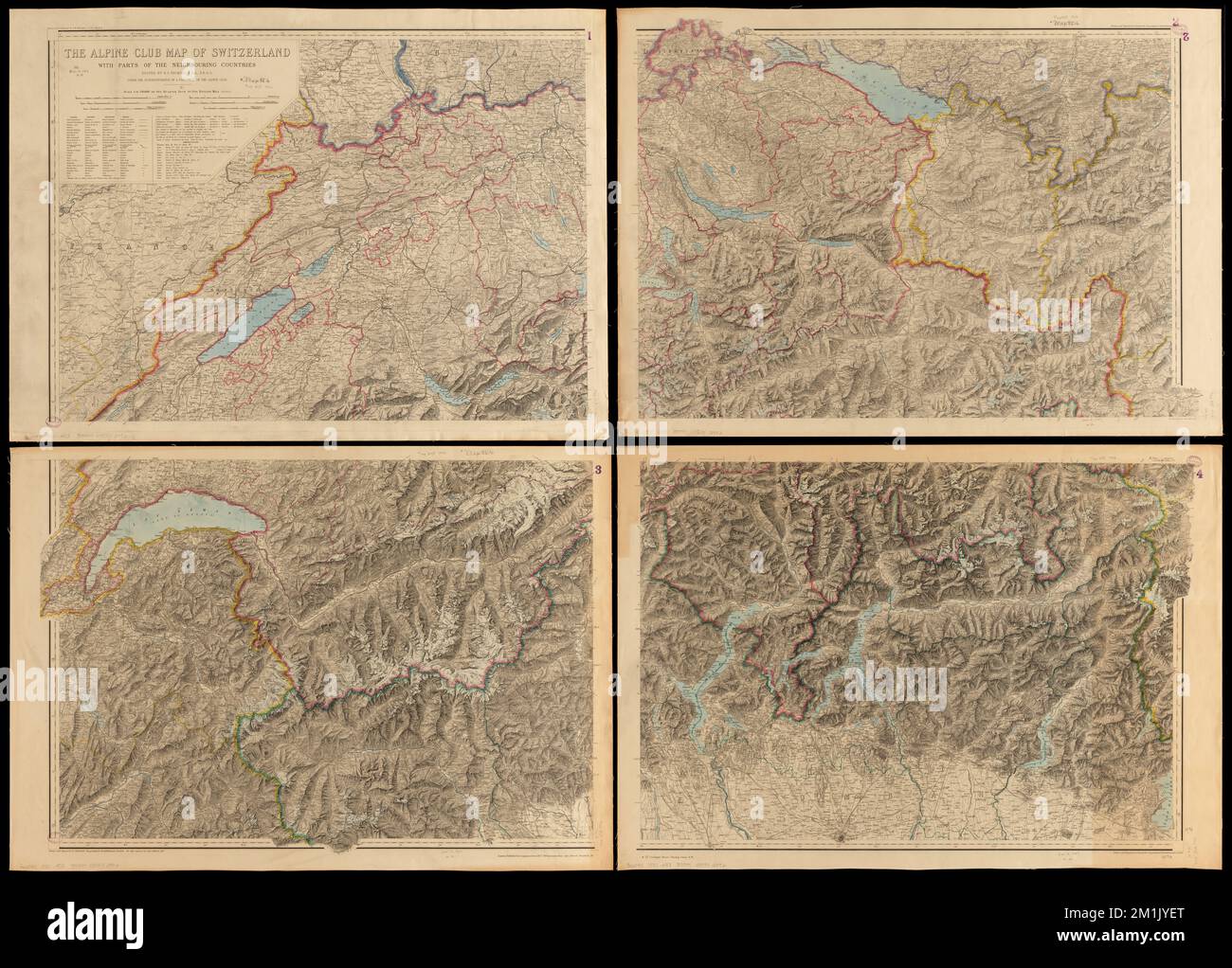 The Alpine Club map of Switzerland with parts of the neighbouring ...