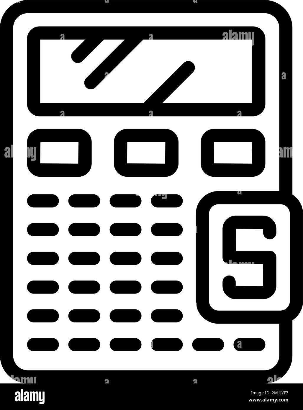 Subsidy calculator icon outline vector. Money bank. Support grant Stock ...