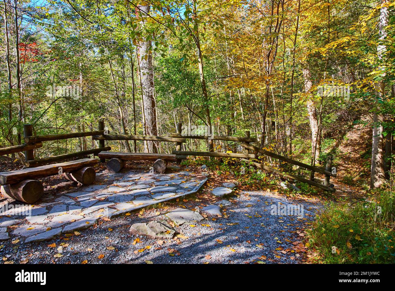 Green railing along trail hi-res stock photography and images - Alamy