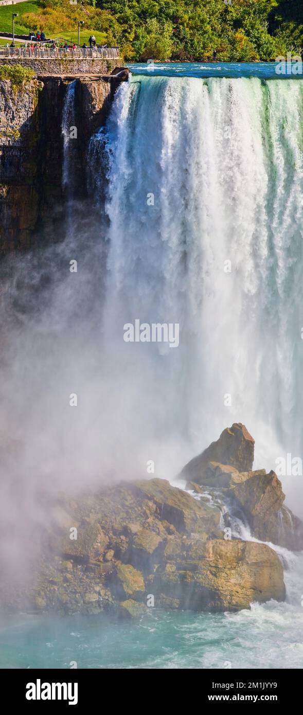 Vertical panorama of American Falls from Canada showcasing size ...