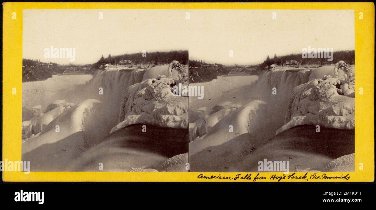 American Fall from the Hog's Back, showing the heavy ice mounds ...