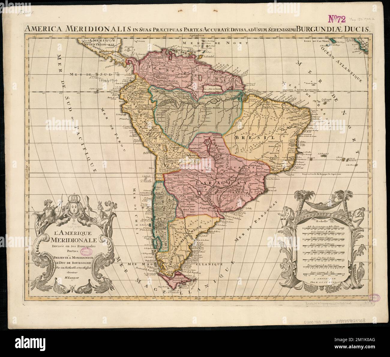 L'Amerique Meridionale divisée en ses principales parties , South ...