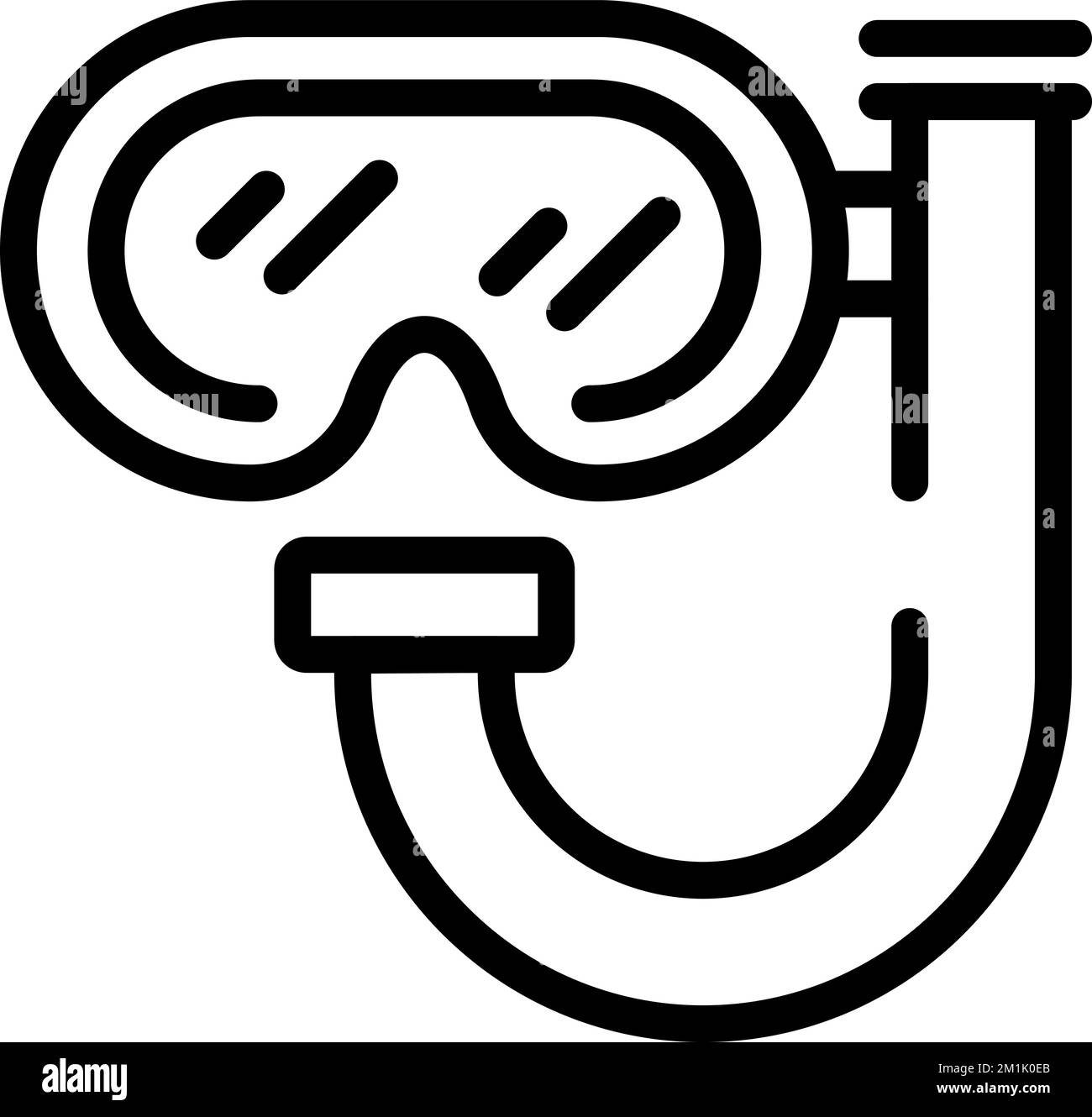 Snorkel diving mask icon outline vector. Extreme wind. Summer speed ...