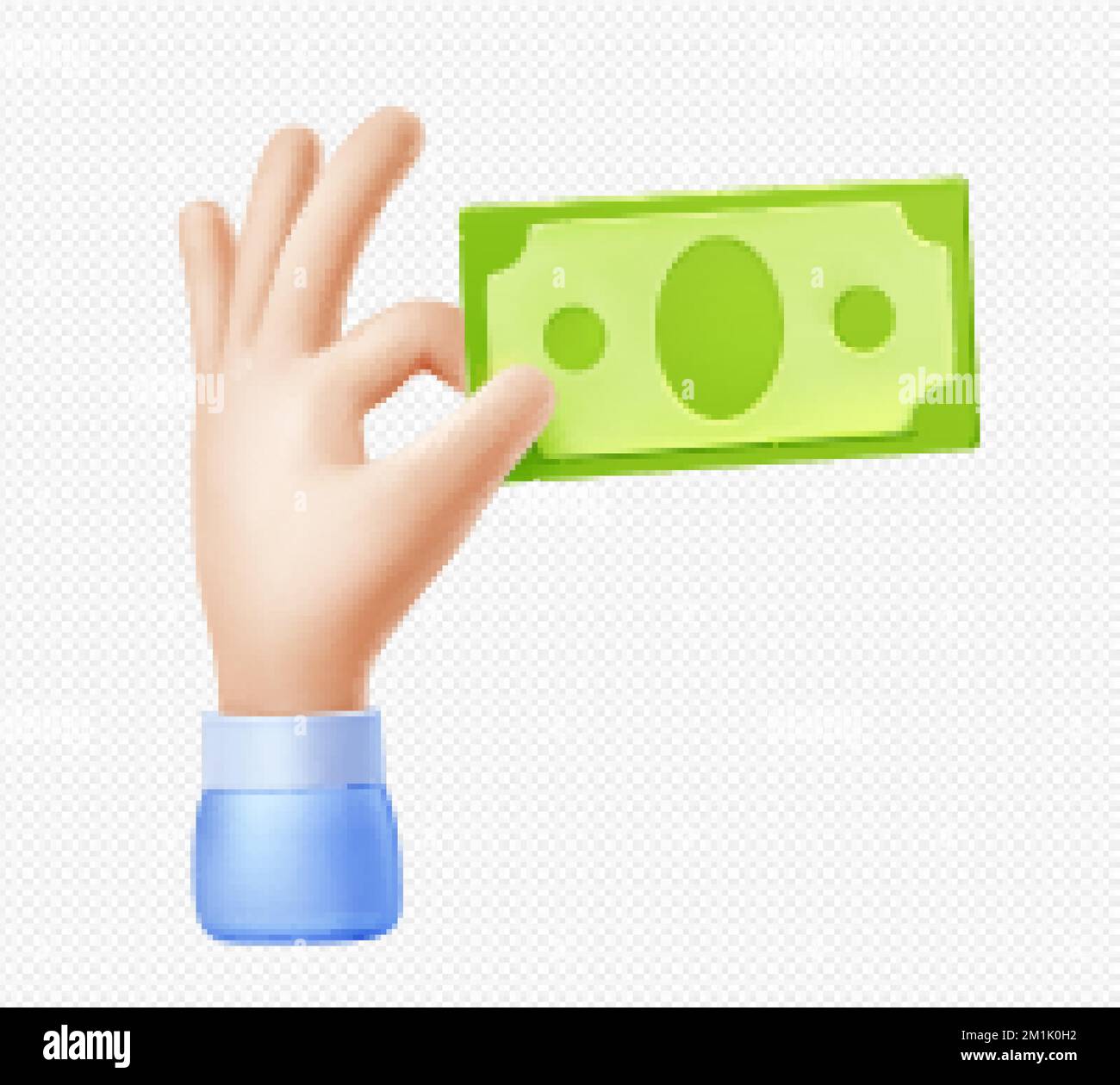Hand with paper money bill, dollar banknote isolated on transparent ...