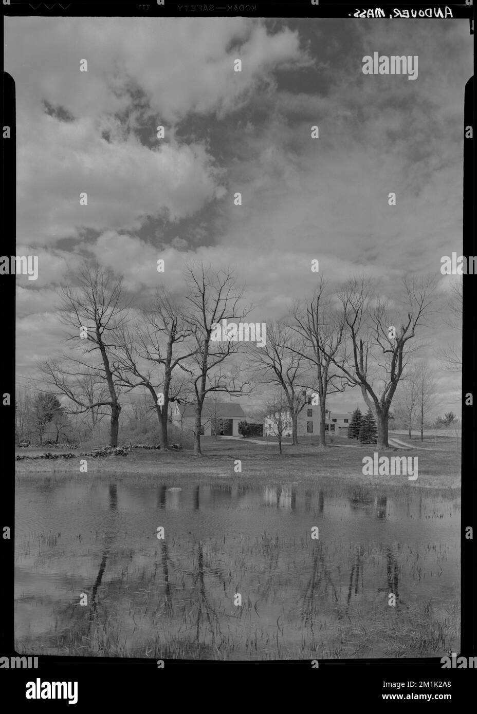 Andover, spring , Bodies of water, Trees, Dwellings. Samuel Chamberlain ...
