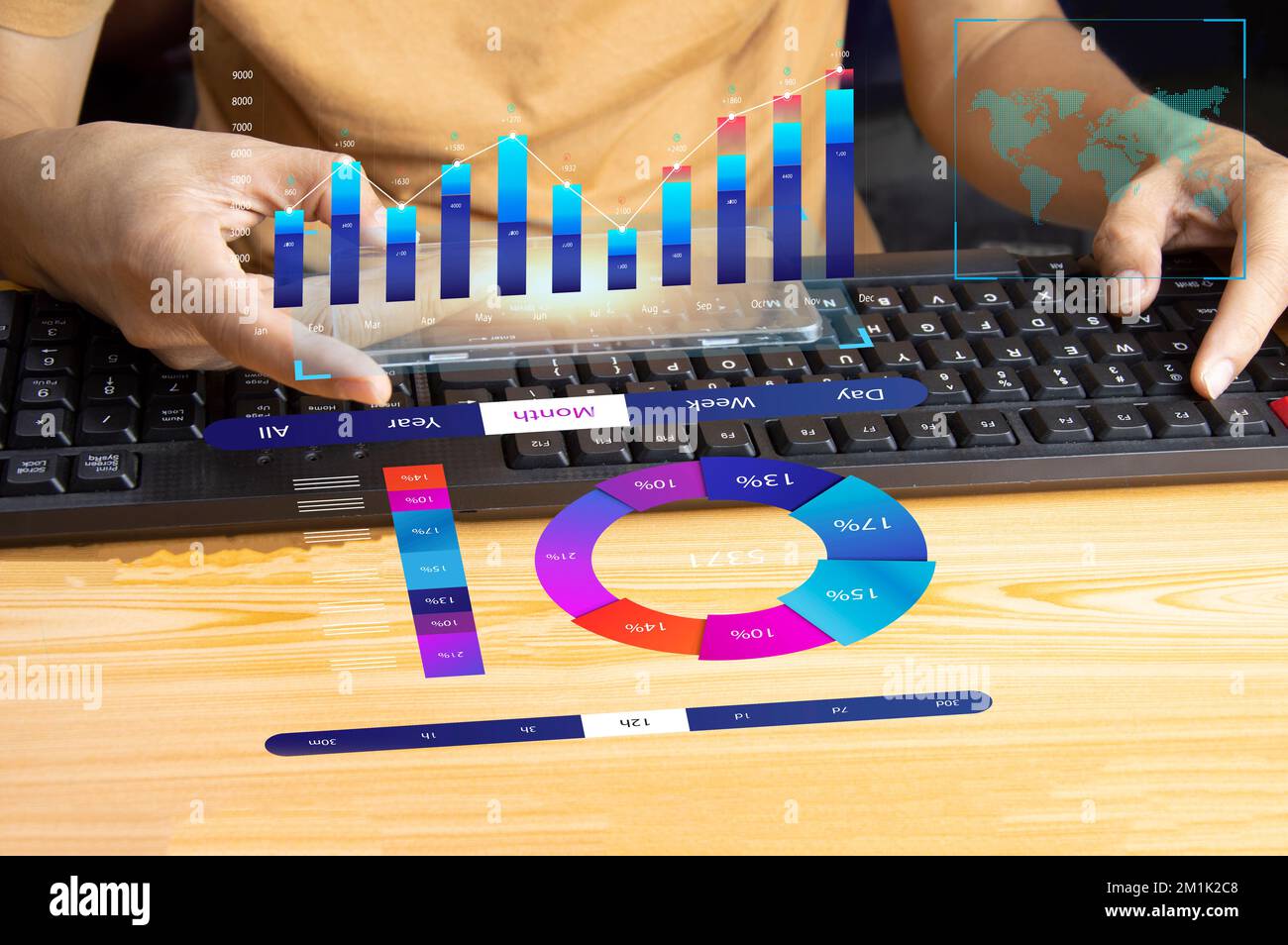 concept Use technology in business management Model in icon form Stock ...