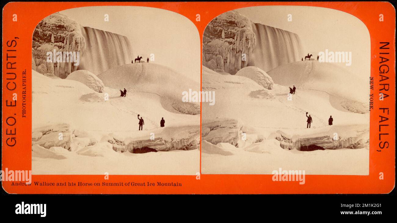 Andrew Wallace and his horse on summit of great ice mountain ...