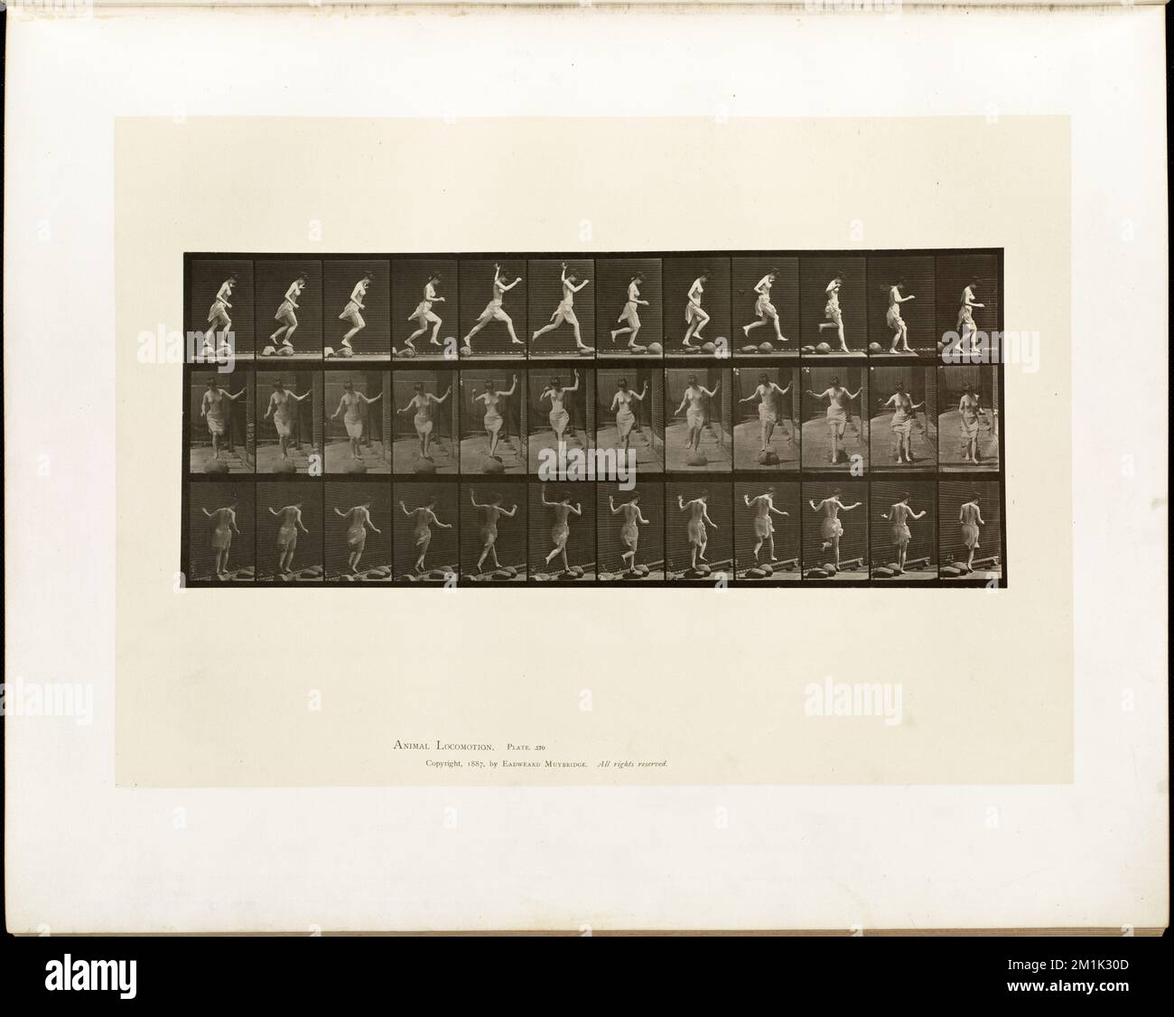 Animal locomotion. Plate 170 , Women, Jumping, Stepping stones, Human ...