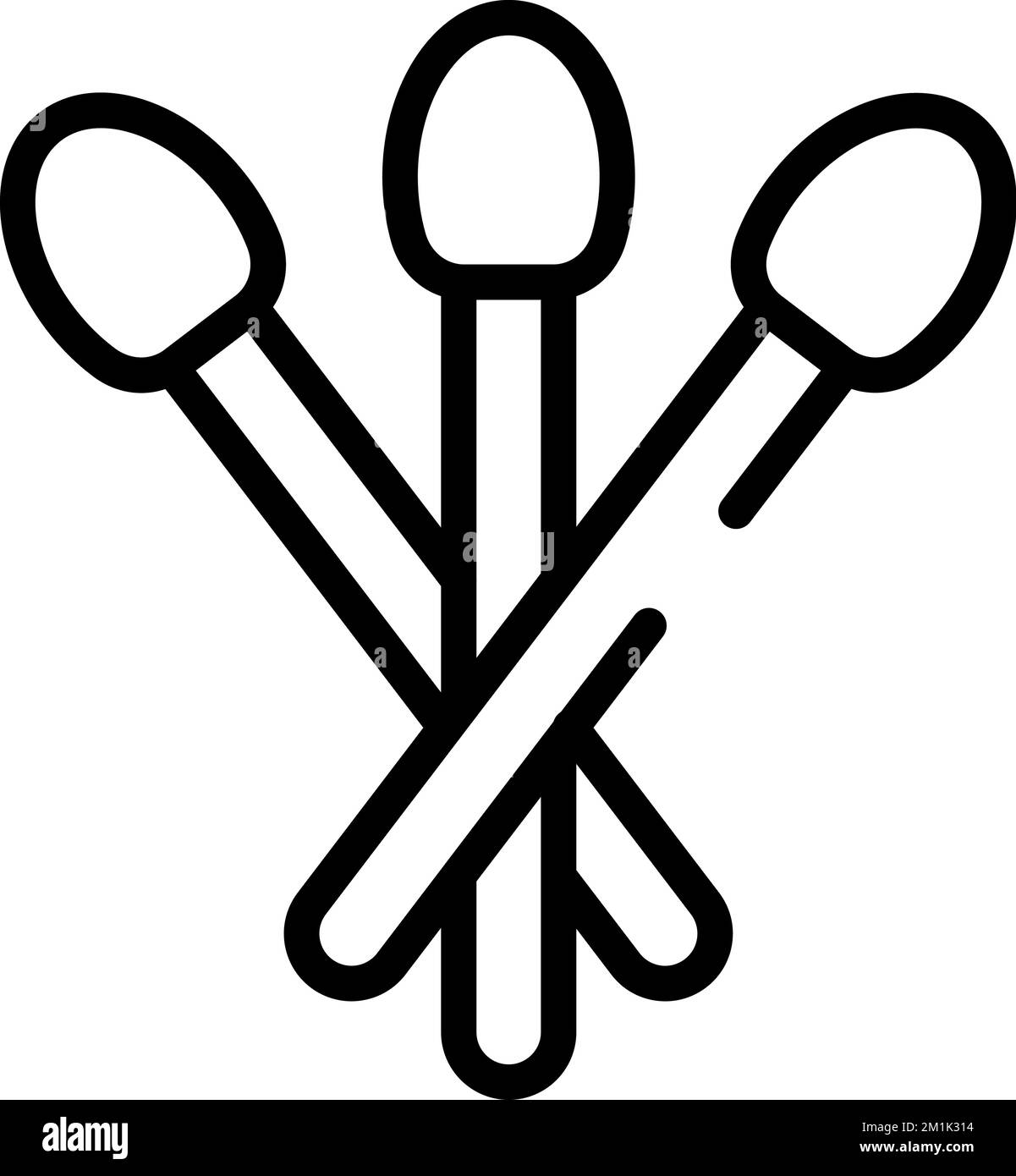 Clean swab icon outline vector. Ear cotton. Makeup earwax Stock Vector ...