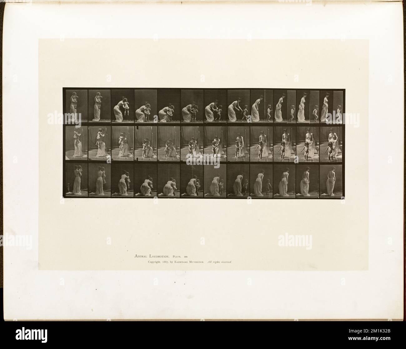 Animal locomotion. Plate 215 , Women, Girls, Walking, Lifting ...