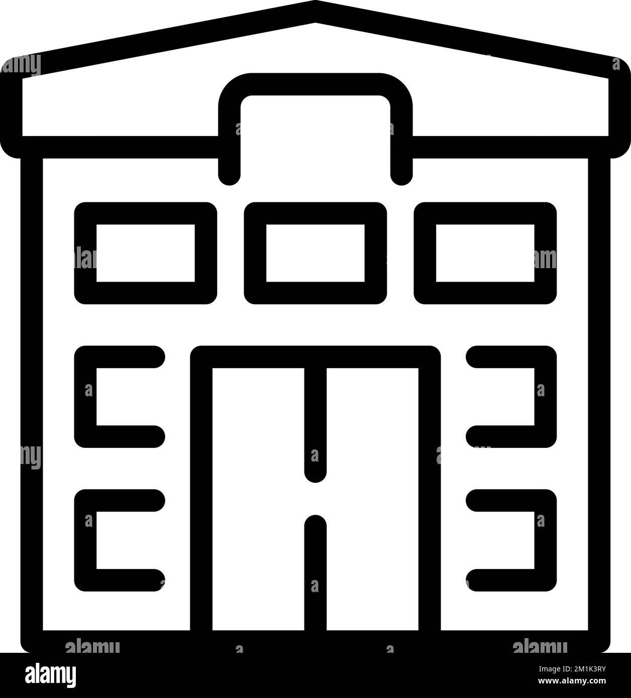 School building icon outline vector. Mask protection. Health safety ...