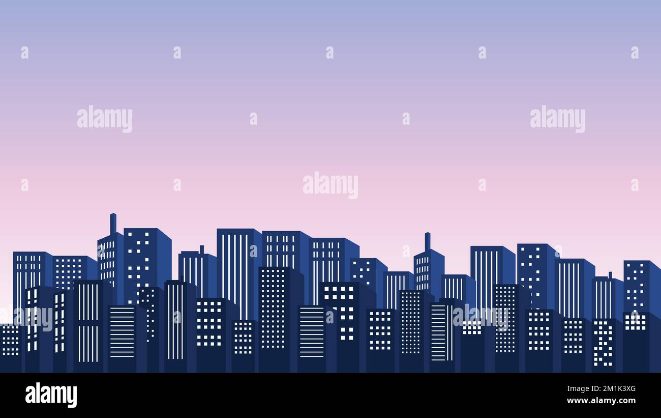 Twilight atmosphere in the city with lots of buildings and apartments Stock Vector Image & Art ...