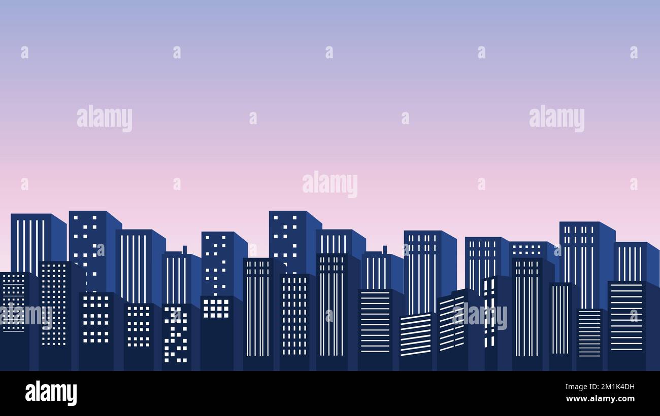 Illustration of an urban background with lots of buildings and a ...