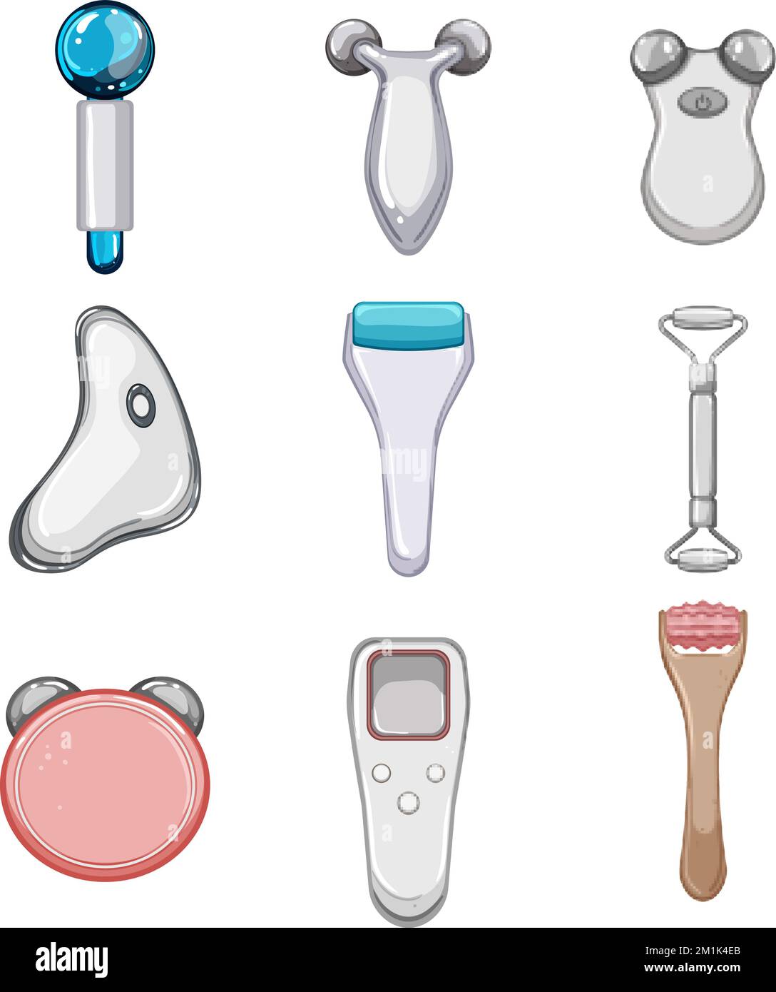 face massager set cartoon vector illustration Stock Vector Image & Art ...