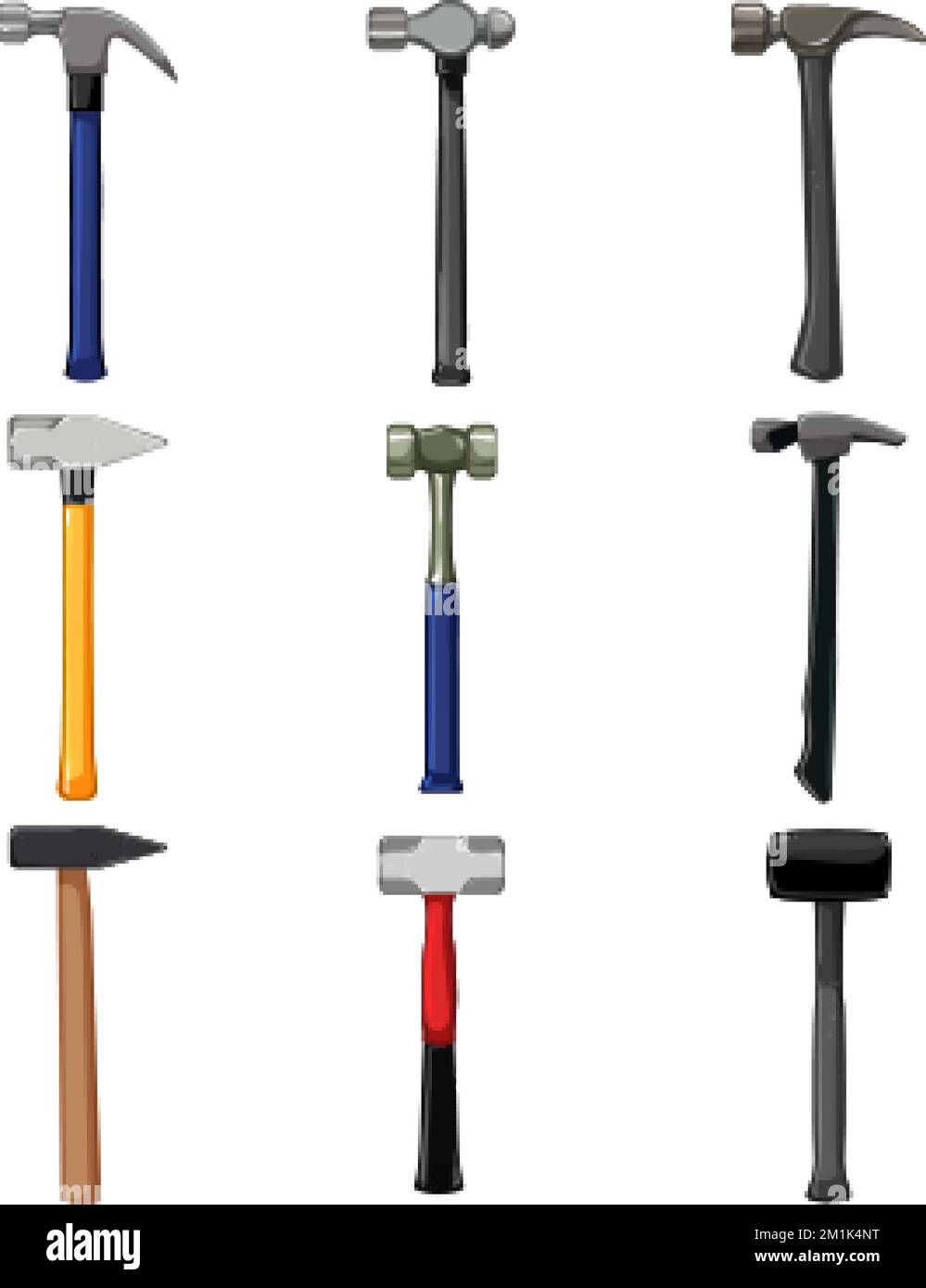 hammer tool set cartoon vector illustration Stock Vector Image & Art ...