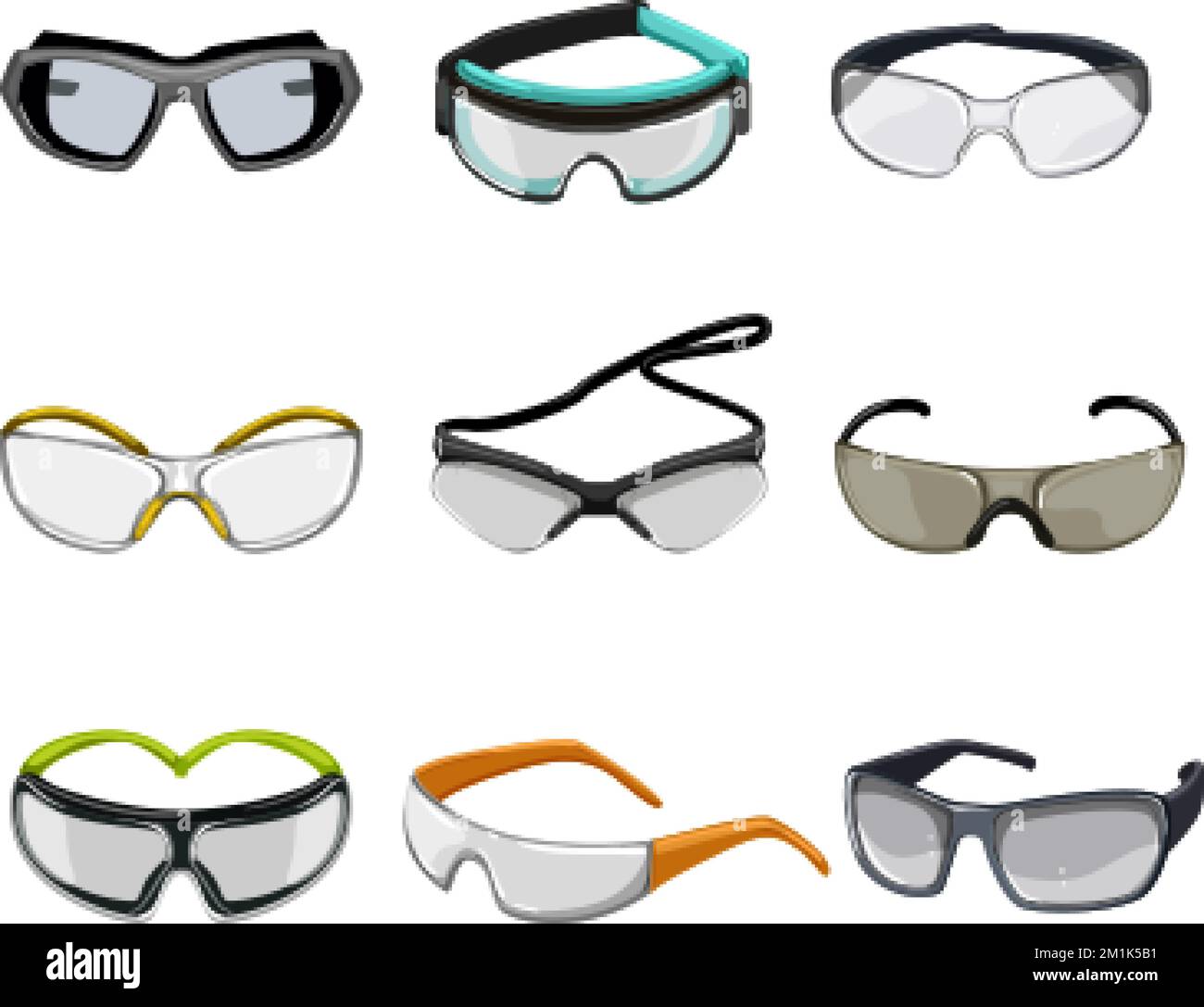 safety glasses set cartoon vector illustration Stock Vector Image & Art ...