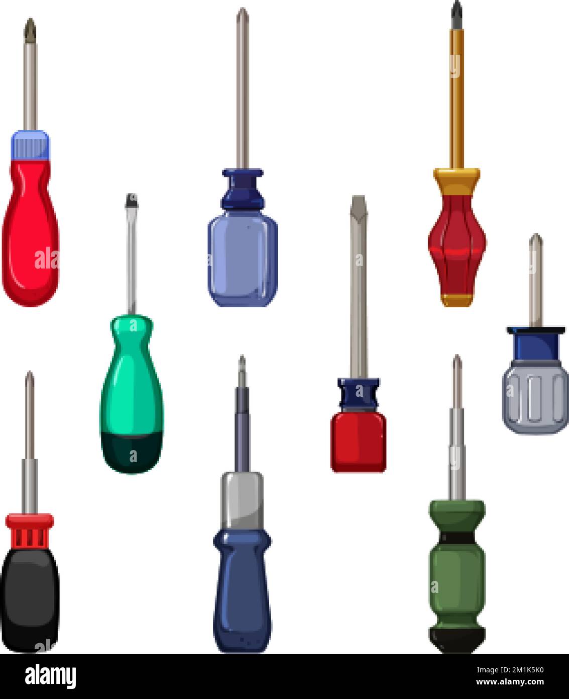 screwdriver tool set cartoon vector illustration Stock Vector Image ...