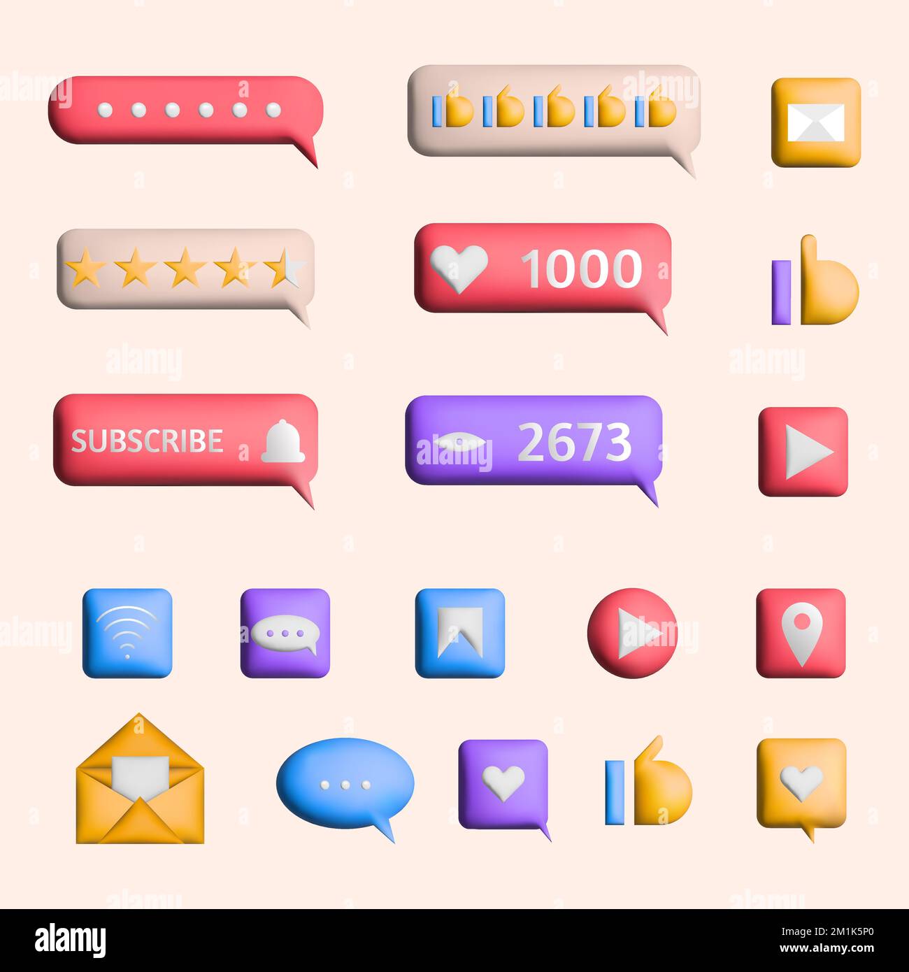 3d review SMM concept. Digital marketing campaign, announcement and ...