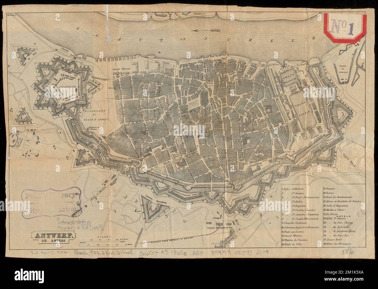 Antwerp : or Anvers , Antwerp Belgium, Maps Norman B. Leventhal Map ...