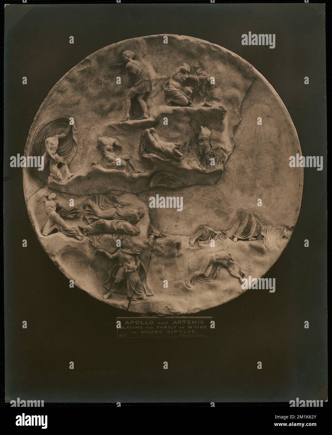 Apollo and Artemis slaying the family of Niobe on Mount Sipylos ...