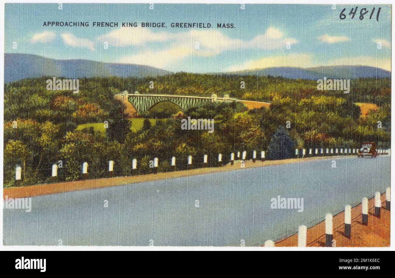 Approaching French King Bridge, Greenfield, Mass. , Bridges, Tichnor ...