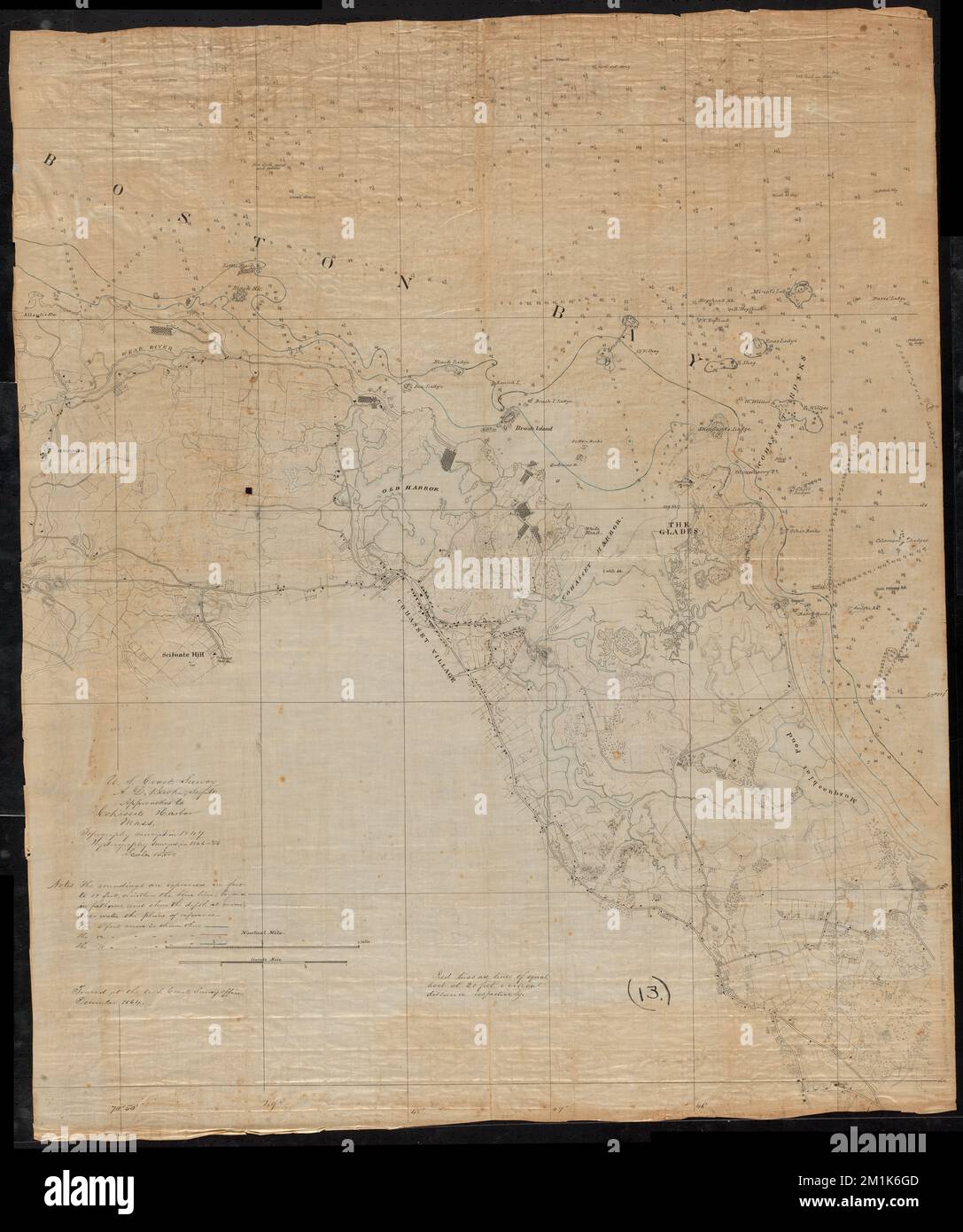 Approaches To Cohasset Harbor Mass Topography Surveyed In 1847 Hydrography Surveyed In 1846