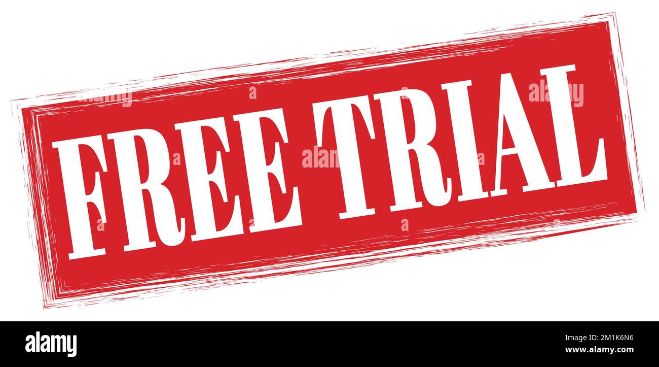 FREE TRIAL text written on red rectangle stamp sign Stock Photo - Alamy