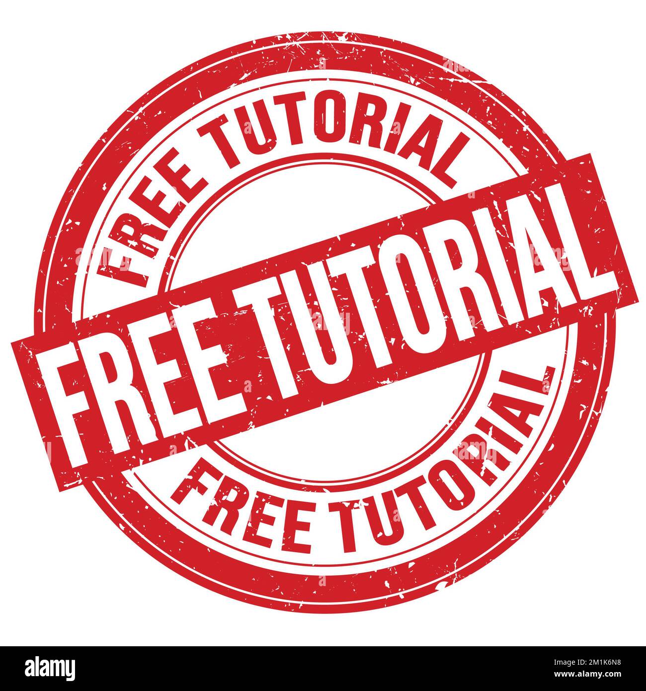 FREE TUTORIAL text written on red round grungy stamp sign Stock Photo ...