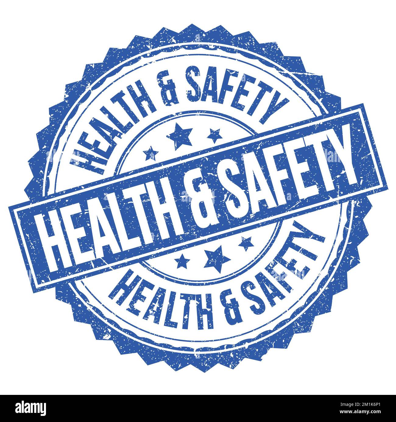 HEALTH & SAFETY text written on blue round stamp sign Stock Photo - Alamy