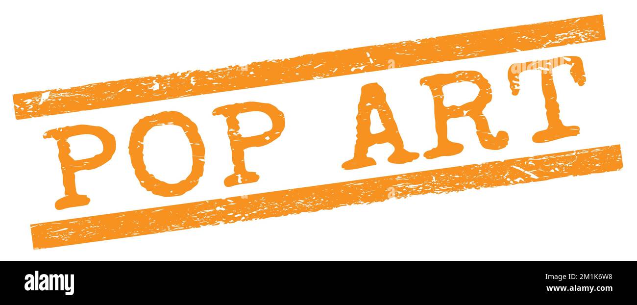 POP ART text written on orange grungy lines stamp sign Stock Photo - Alamy