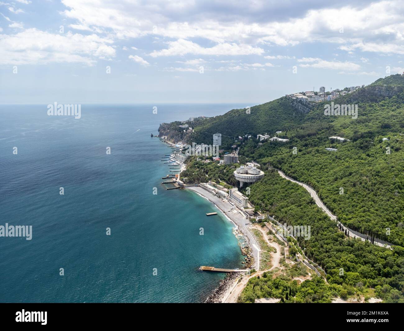 Christian church in the mountains above the sea. Temple of the Holy ...