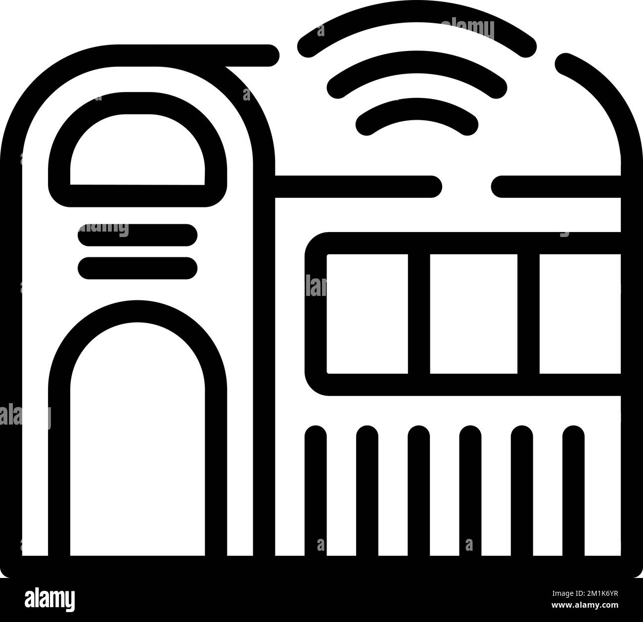 Modern greenhouse icon outline vector. Farm future. Sensor plant Stock ...