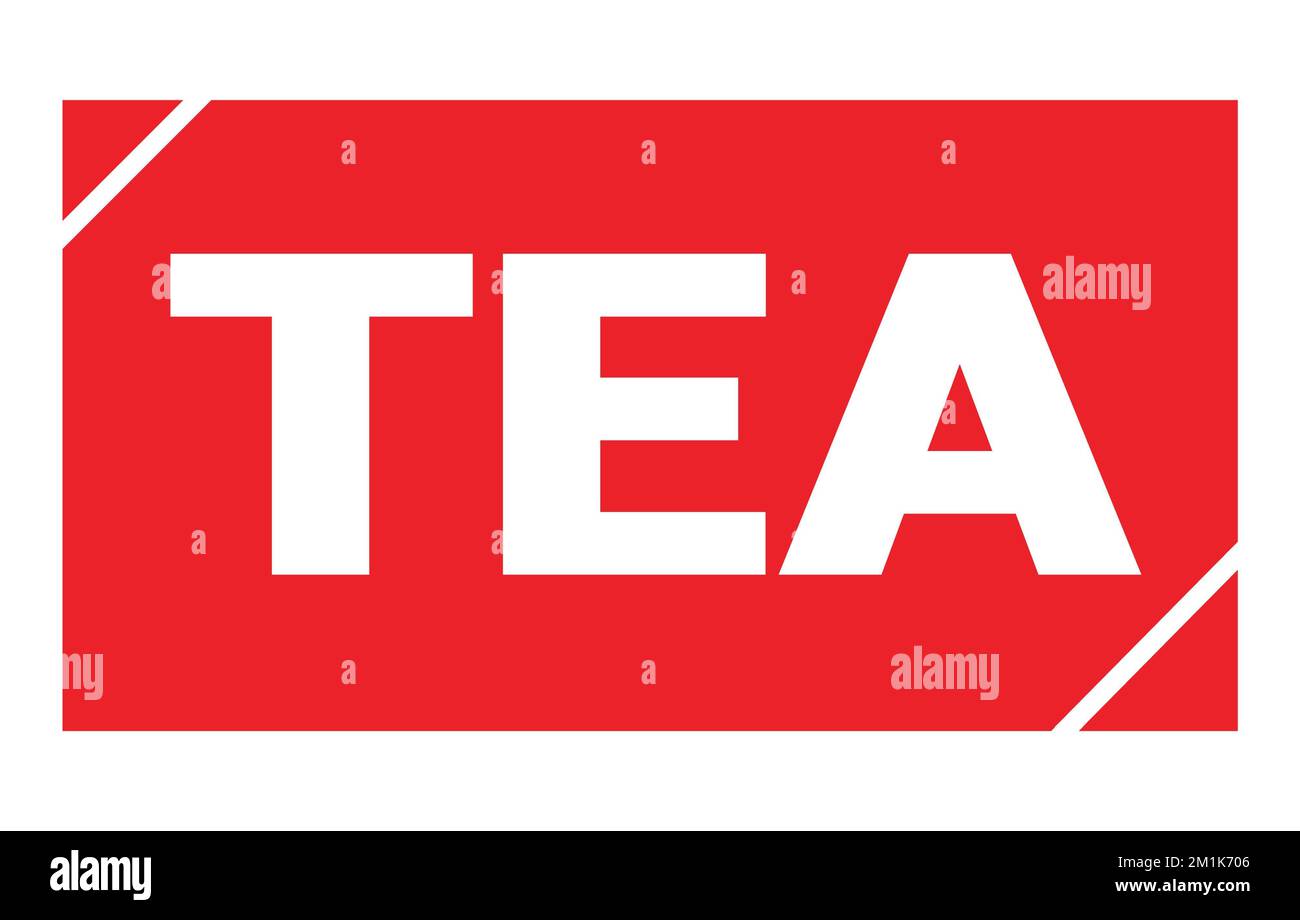 TEA text written on red rectangle stamp sign Stock Photo - Alamy