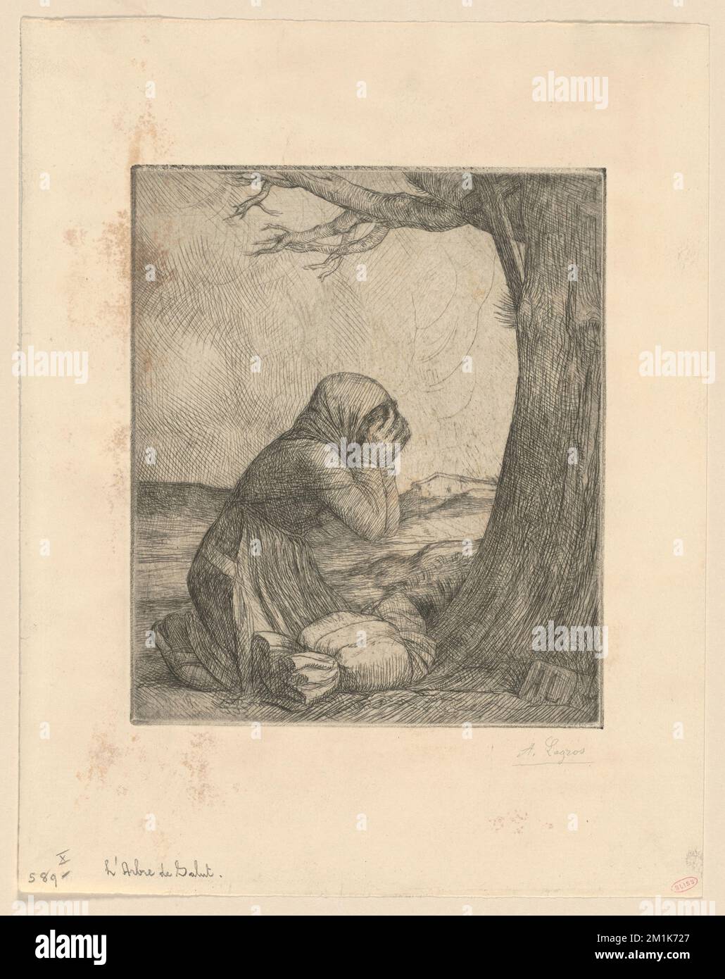L'arbre de salut , Bowing, Trees, Alphonse Legros (1837-1911 Stock ...