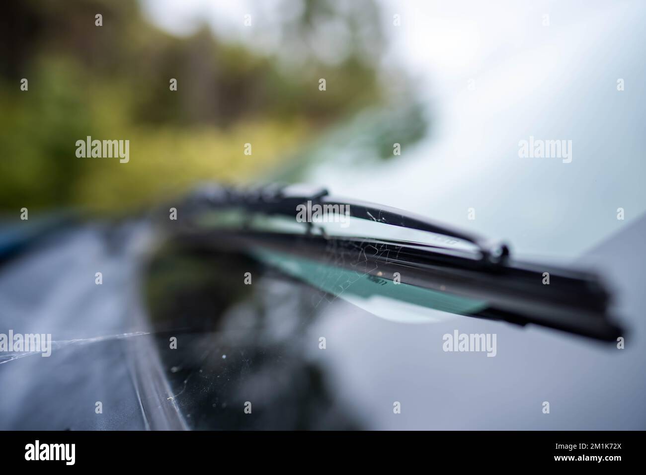 close up windscreen wiper on a car in australia Stock Photo - Alamy
