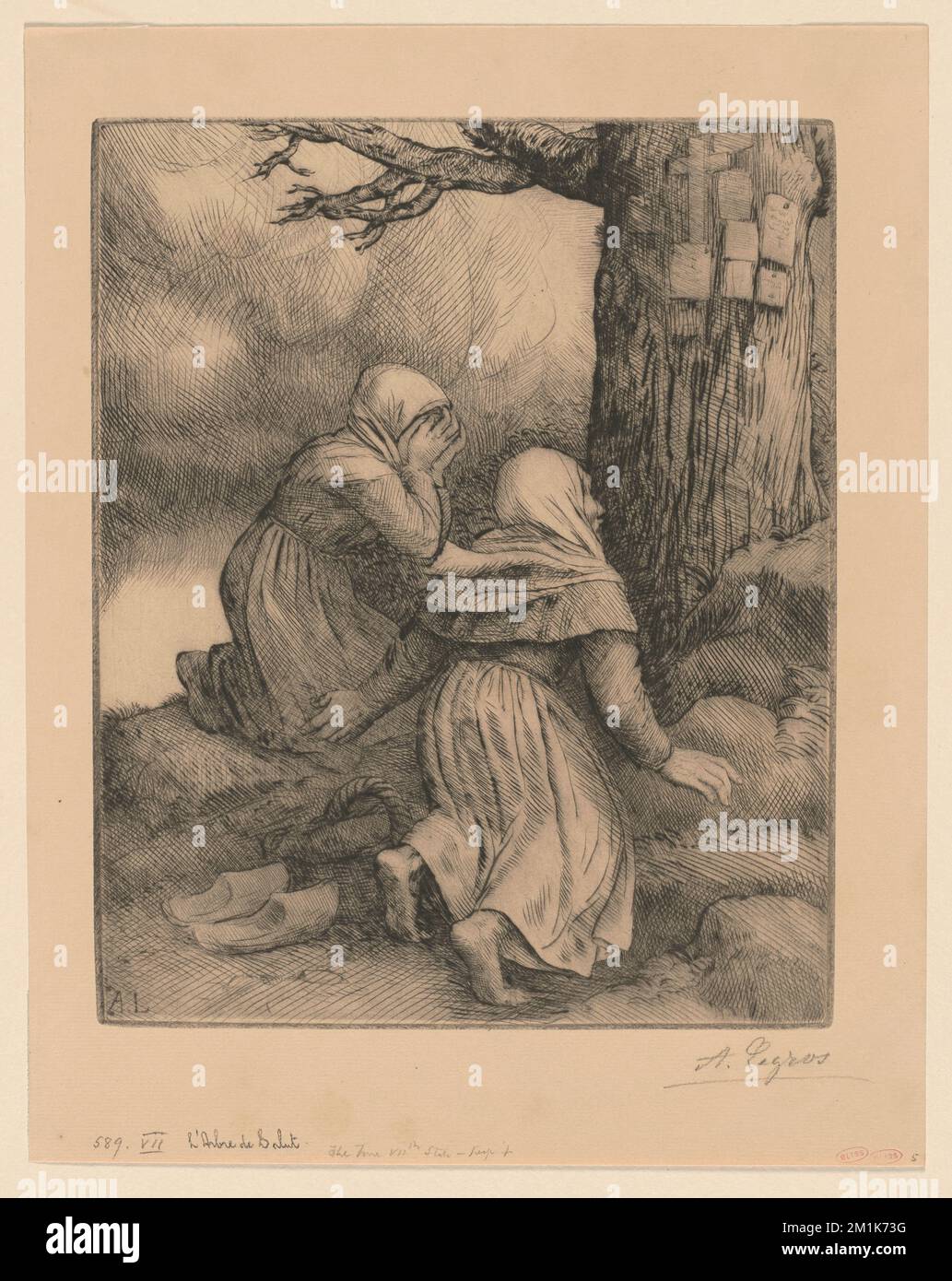L'arbre de salut , Bowing, Trees, Alphonse Legros (1837-1911 Stock ...