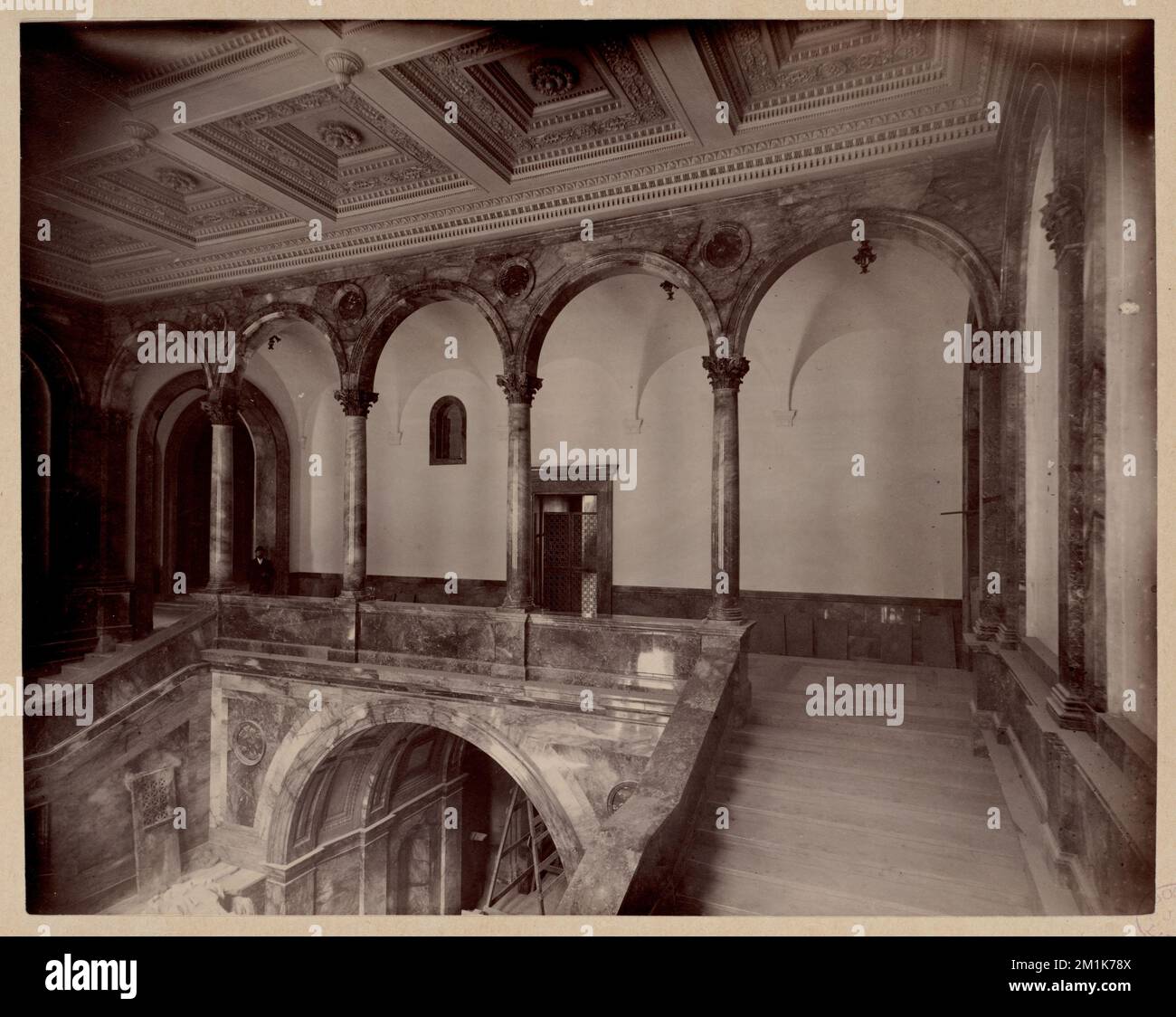 Arcade and staircase, construction of the McKim Building , Public ...