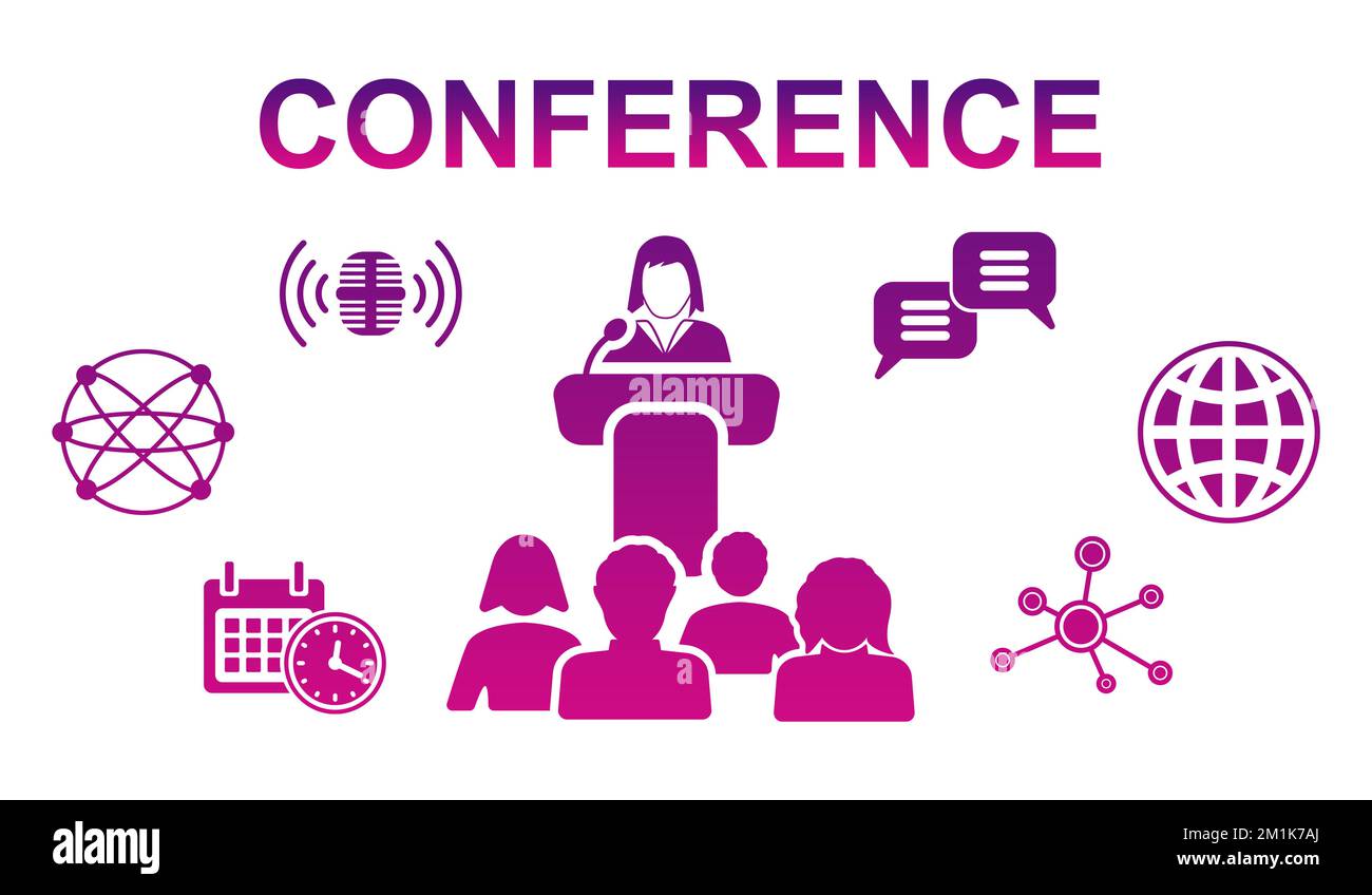 Illustration of a conference concept Stock Photo - Alamy