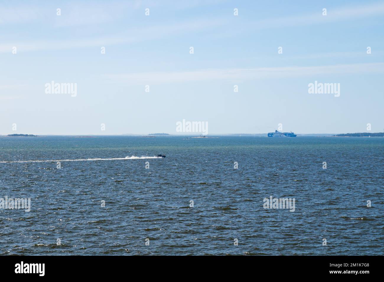 Helsinki, Finland - 12 June 2022: View to the sea from Suomenlinna ...