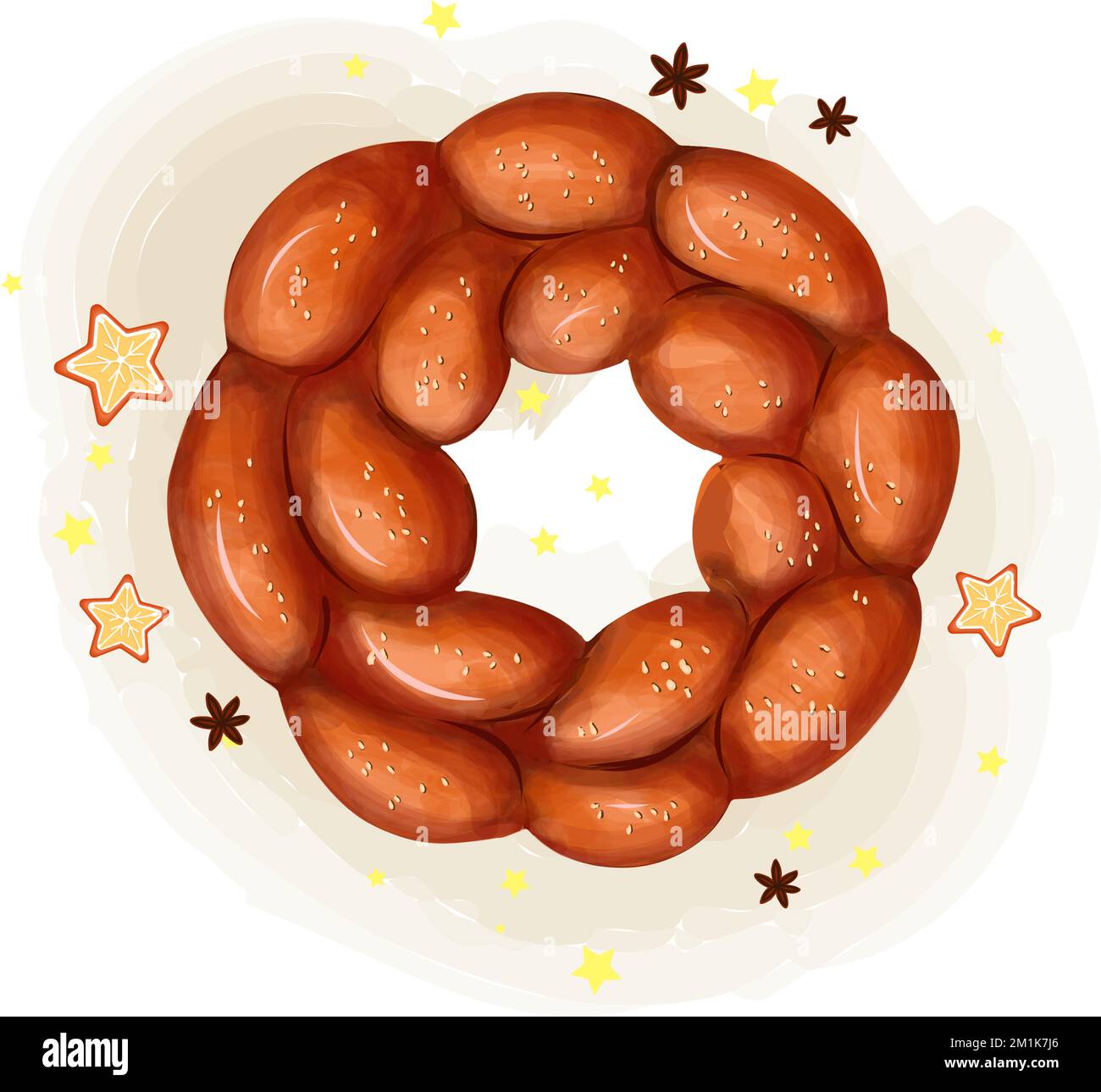 Vanilla cake chaplet Stock Vector Images - Alamy