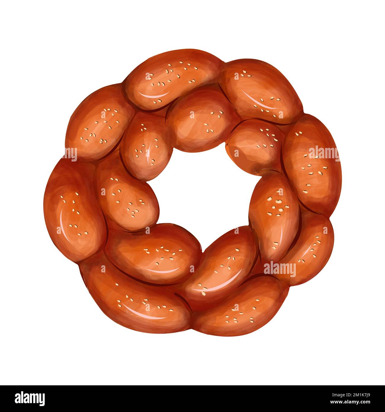 Christmas bread.Ukrainian cuisine. Kalach. Round braided bread for ...