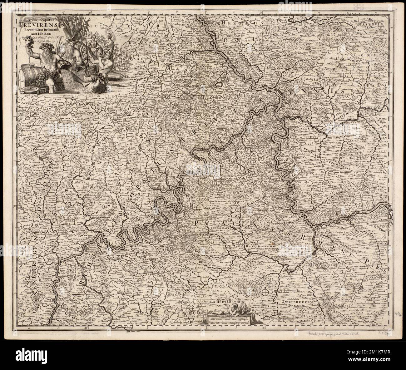 Archiepiscopatus Trevirensis recentissima delineatio , Trier Germany ...