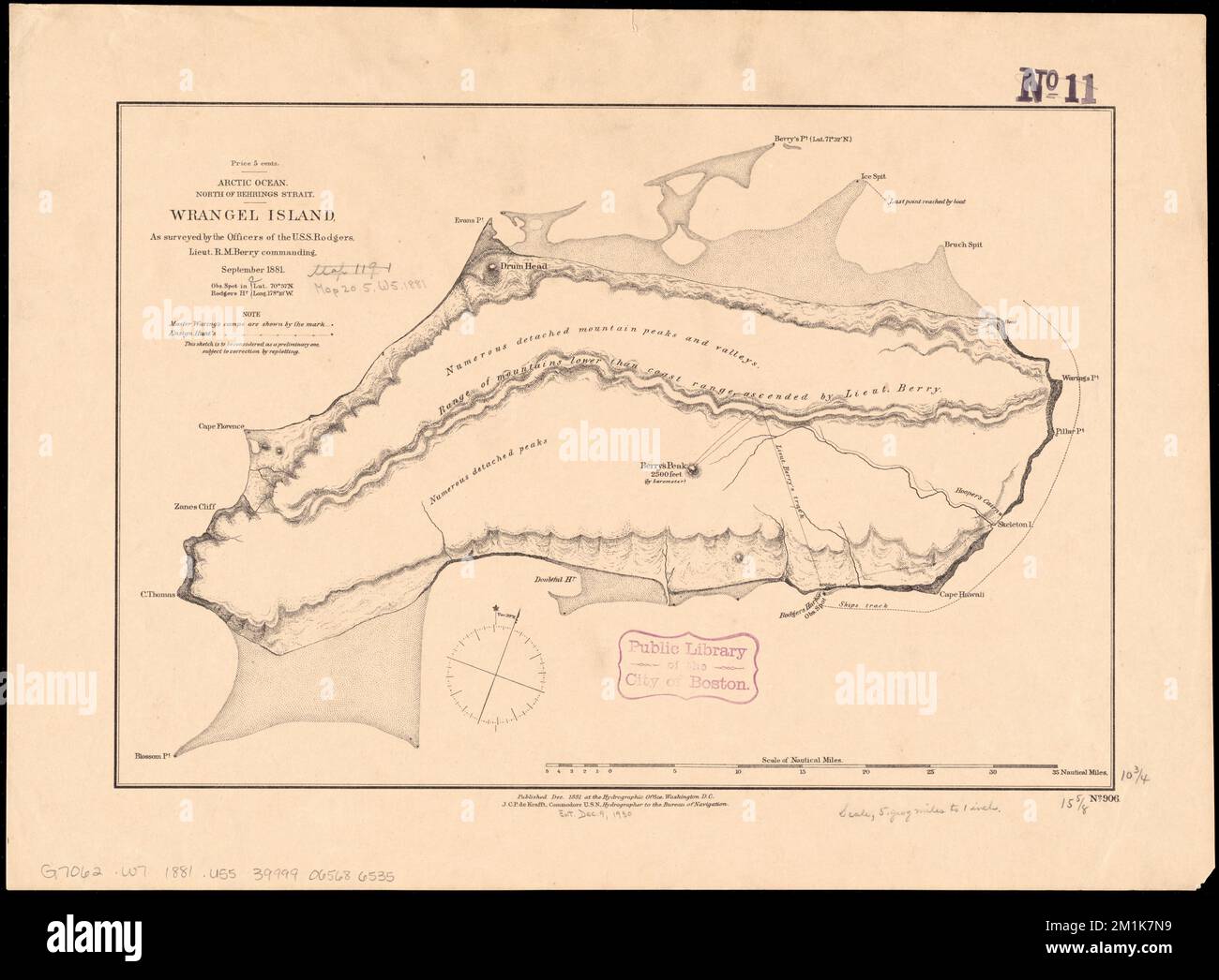 Arctic Ocean, north of Behrings Strait : Wrangel Island, as surveyed by ...